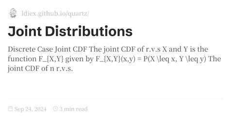 Joint Distributions