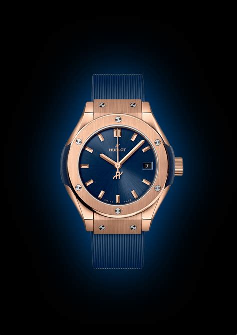 Hublot Classic Fusion 29 591ox Blue Sunray Dial 18k King Gold 290 Mm