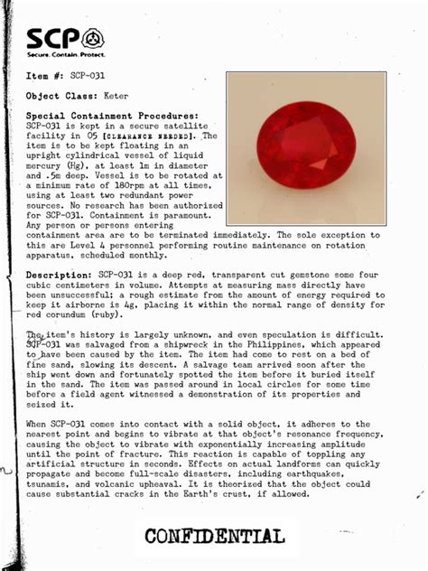 Scp 031 Pdf Earthquakes Liquids