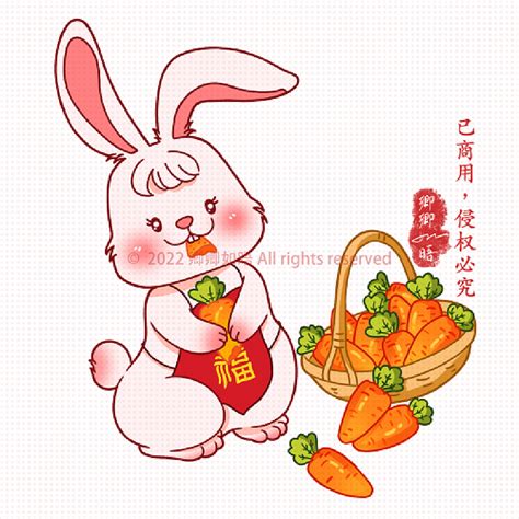 原创插画｜胡萝呗兔！ 卿卿如晤 站酷zcool