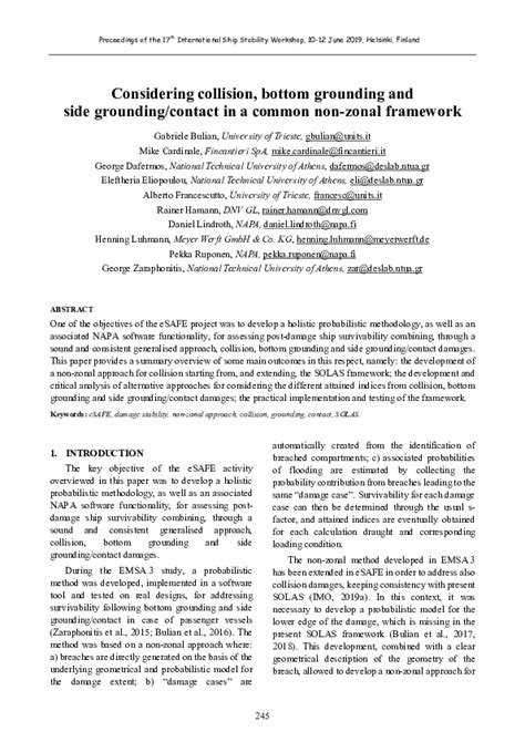 Pdf Considering Collision Bottom Grounding And Side Grounding