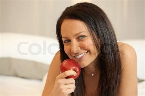 Woman Eating An Apple Stock Image Colourbox Woman Eating An Apple Stock Image Colourbox