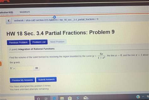 Solved Webwork Alculus Ii Q Webwork