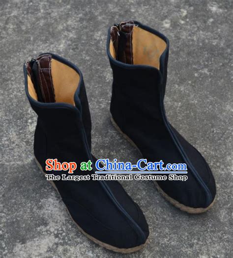 Chinese Traditional Winter Boots Ancient Swordsman Shoes Embroidered