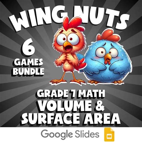 6 Wing Nuts Math Games Volume And Surface Area Grade 7 No Prep Review