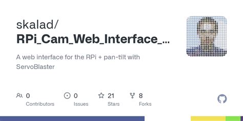 Github Skaladrpicamwebinterfaceservoblasterpantilt A Web