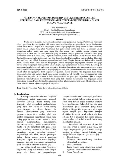 Pdf Penerapan Algoritma Dijkstra Untuk Sistem Pendukung Keputusan