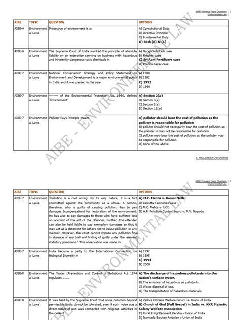 Aibe Environmental Law Pdf Tort Environmental Law