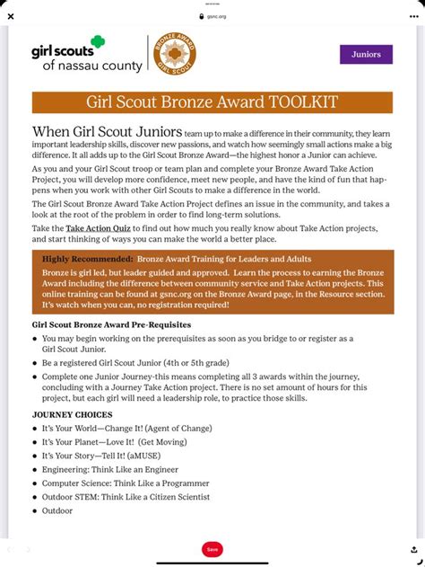 Girl Scout Bronze Award Toolkit Bronze Award Girl Scouts Girl Scouts