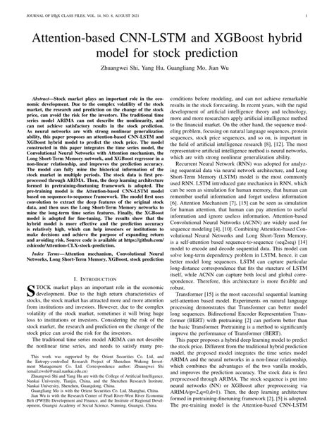 Pdf Attention Based Cnn Lstm And Xgboost Hybrid Model For Stock