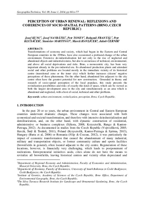 Pdf Perception Of Urban Renewal Reflexions And Coherences Of Socio