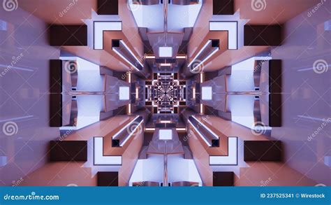 3d Rendering Of Futuristic Kaleidoscopic Patterns Background In Vibrant