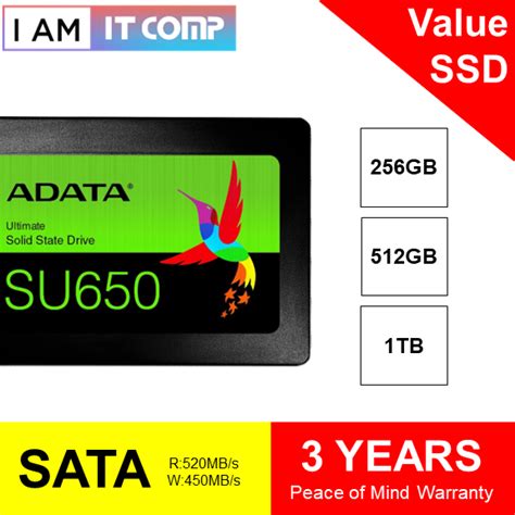 Adata Ultimate Su650 Ssd 2 5 Sata 256gb 512gb 1tb Lazada