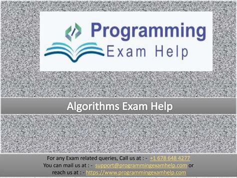 Algorithm Exam Help Ppt