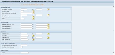 RECON SAP Tcode Reconcile External Sec Account Statements