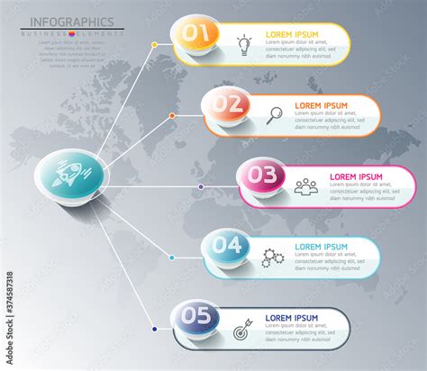 Vector Elements For Infographics Presentation And Chart Steps Or Processes Options Number