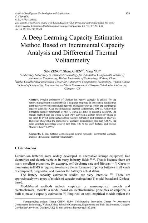 Pdf A Deep Learning Capacity Estimation Method Based On Incremental Capacity Analysis And