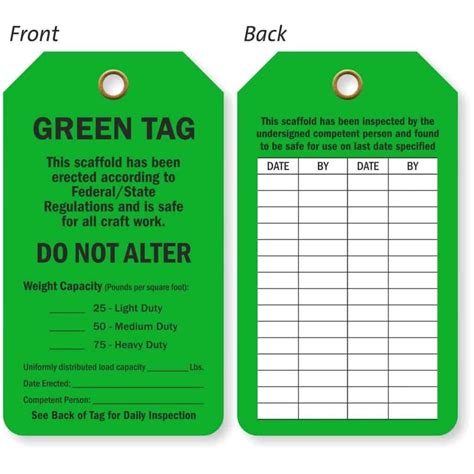 Free Printable Scaffold Inspection Tags Free Printable