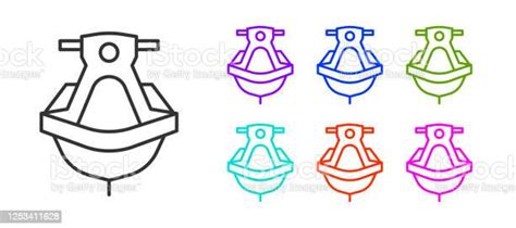 흰색 배경에 고립 된 검은 줄 제트 스키 아이콘 물 스쿠터 익스트림 스포츠 다채로운 아이콘을 설정합니다 벡터 일러스트레이션 강에 대한 스톡 벡터 아트 및 기타 이미지
