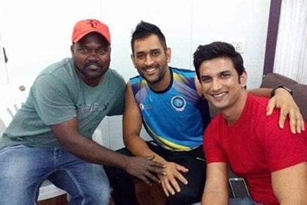 MS Dhoni Meets Sushant Singh Rajput On The Set Of His Biopic