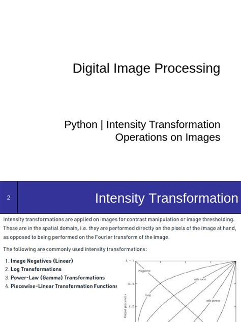 Week 22 Python Intensity Transformation Operations On Images Pdf