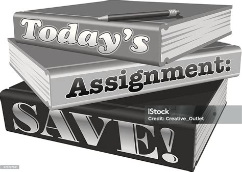 Assignment Heading Stock Illustration Download Image Now Book Cut