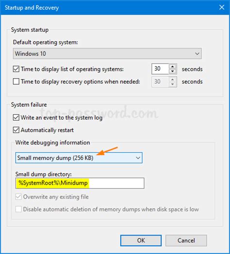 Ways To Configure Windows To Create Crash Dumps On BSOD Password Recovery