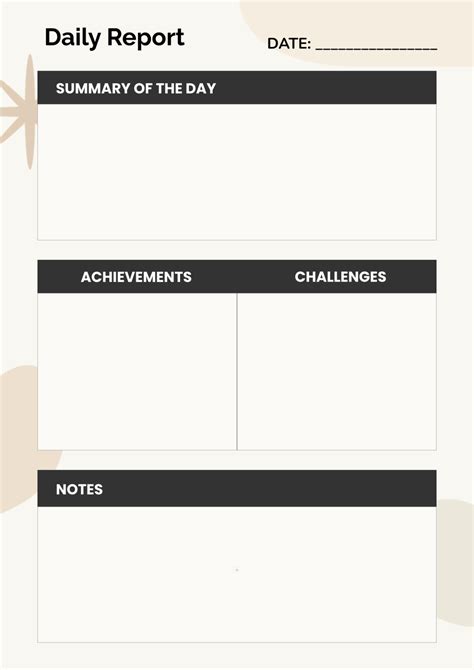 Free Daily Report Template To Edit Online