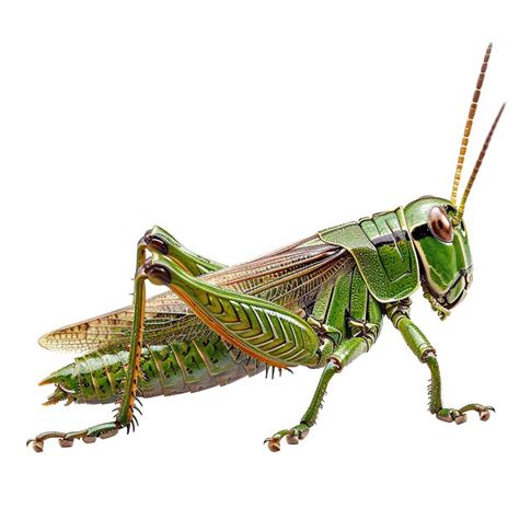 Grasshopper On White Background Premium Ai Generated Image