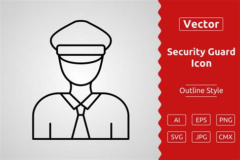 Vector Security Guard Outline Icon Graphic By Muhammad Atiq · Creative