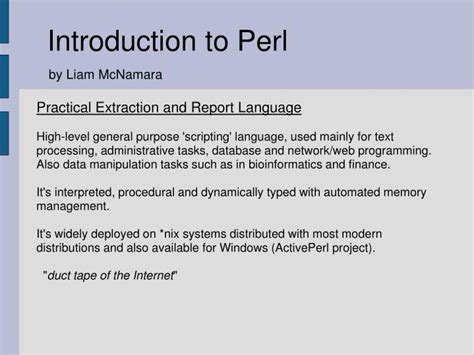 PPT Introduction To Perl PowerPoint Presentation Free Download ID 3789225