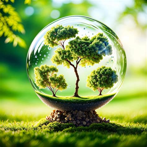 Premium Ai Image Tree Inside A Bubble