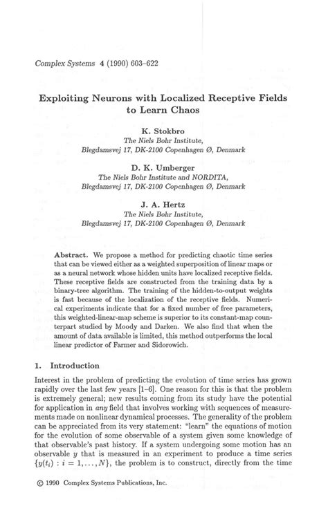 Pdf Exploiting Neurons With Localized Receptive Fields To Learn Chaos