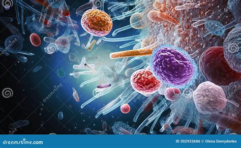 Microbiology Abstract Concept Digital Illustration