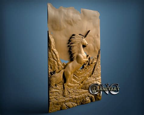 Unicorn 3d Stl Model Cnc Router Engraver Artcam Aspire Etsy