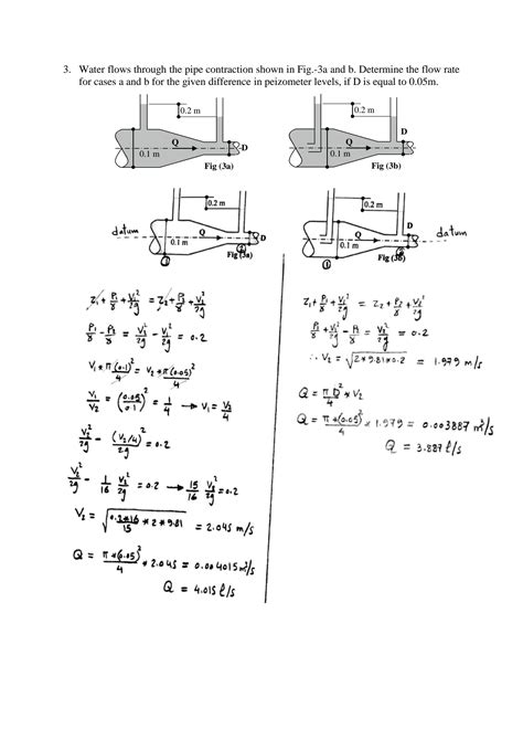 SOLUTION Final Exam With Solution For Fluid Mechanics Civil Engineering Ce Bernoulli Equation