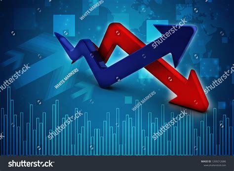 3d Illustration Inflation Deflation Graph Illustration Stock