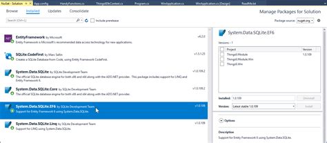 things6 an xaf ef code first sqlite starter project blog
