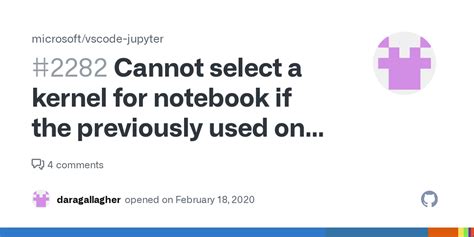 Cannot Select A Kernel For Notebook If The Previously Used One Has Been
