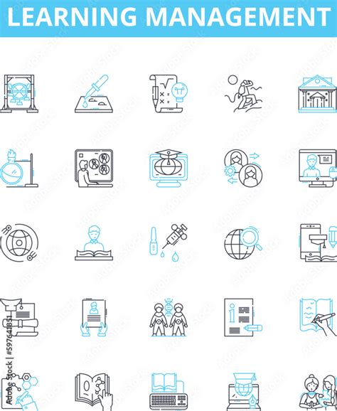 Learning Management Vector Line Icons Set Education Training