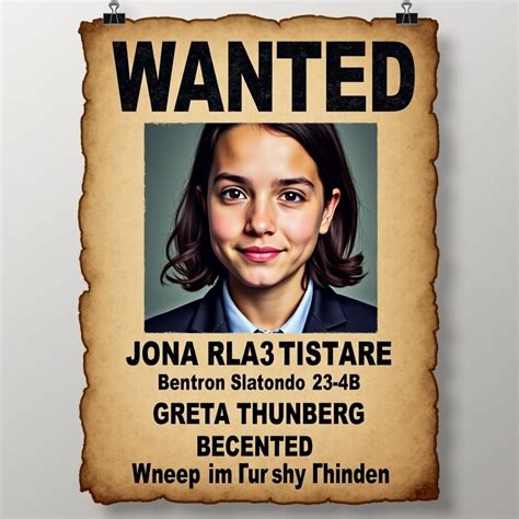 Greta Thunberg Wanted Poster | Stable Diffusion Online