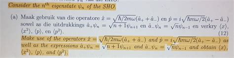 Solved Consider The Nth Eigenstate ψn Of The Sho A Maak
