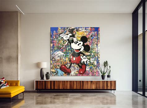 Mickey Mouse Graffiti Pop Art Canvas Mickey Mouse Cartoon P Inspire