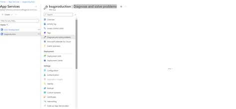 I Am Not Able To See Diagnose And Solve Problems On The Web Apps Microsoft Qanda