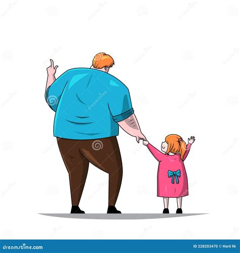 Father Daddy Lying Daughter Girl Love Bonding Togetherness Cartoon