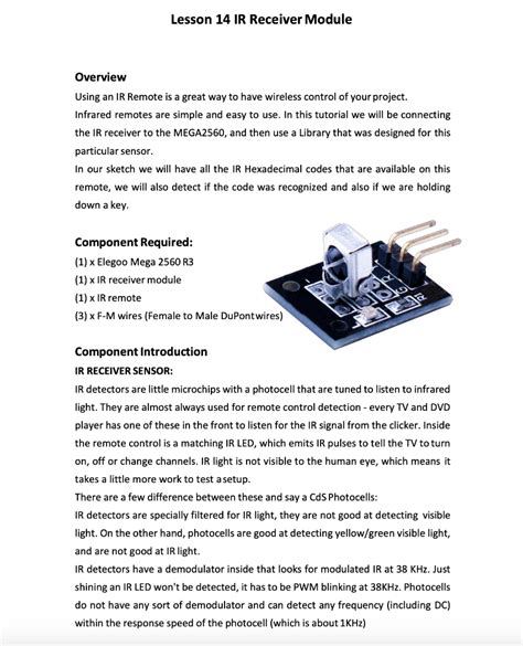 Lesson IR Receiver Module Overview Using An IR Chegg Com