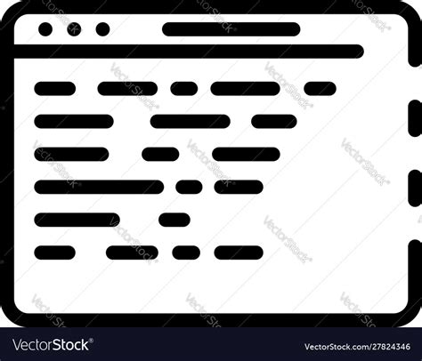 Application Code Icon Outline Style Royalty Free Vector