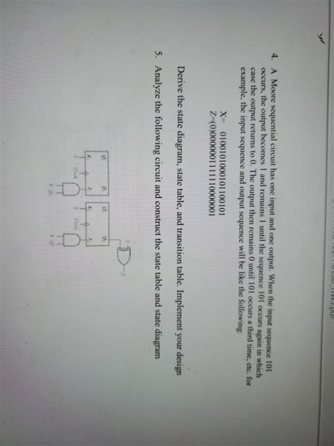 solved julsufv5 par 4 a moore sequential circuit has one