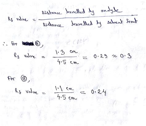Solved Can You Help Me Please Calculate The Rf Values Please This Is