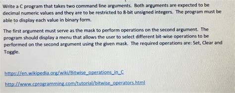 Solved Write A C Program That Takes Two Command Line